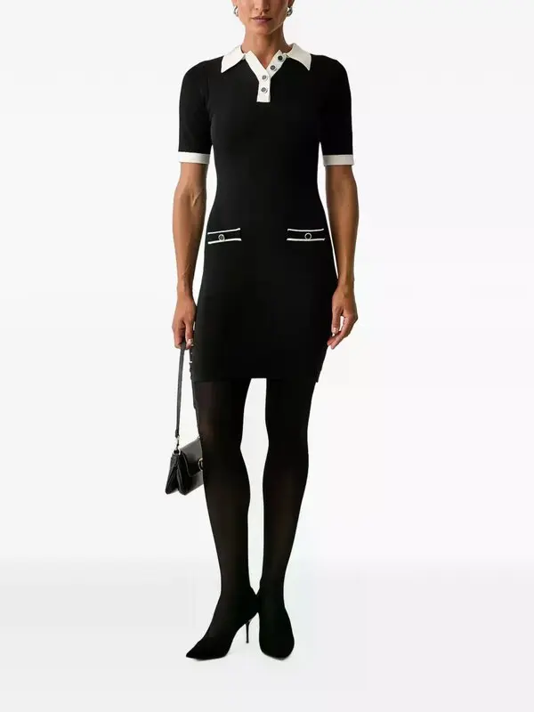 SILVIAN HEACH Contrast Trim Button-up Mini Dress - Black