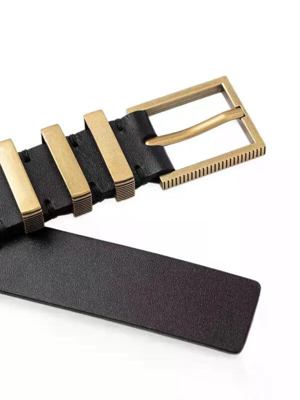 ALLSAINTS Textured Buckle Leather Belt