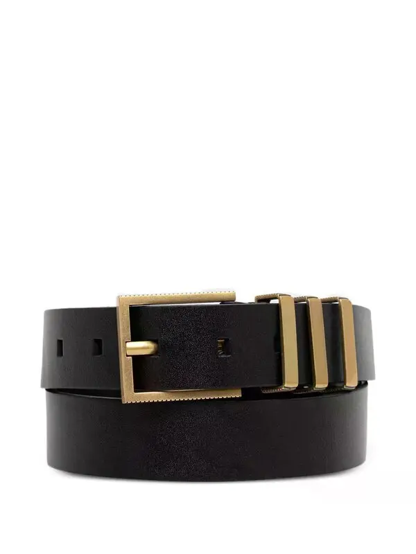 ALLSAINTS Textured Buckle Leather Belt - Black