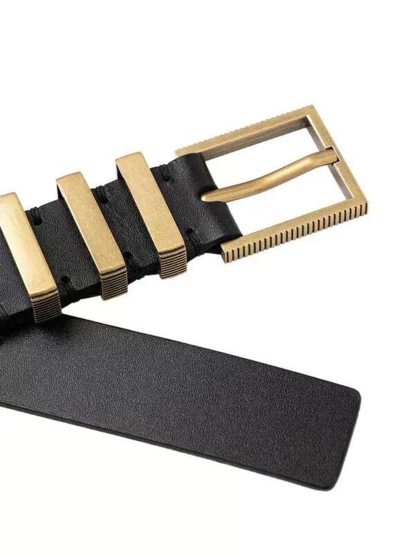 ALLSAINTS Textured Buckle Leather Belt