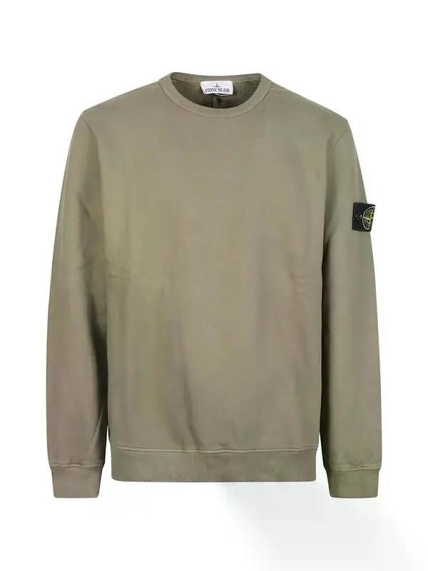 Stone Island 6100049 Brushed Organic-cotton Fleece Sweatshirt - Green