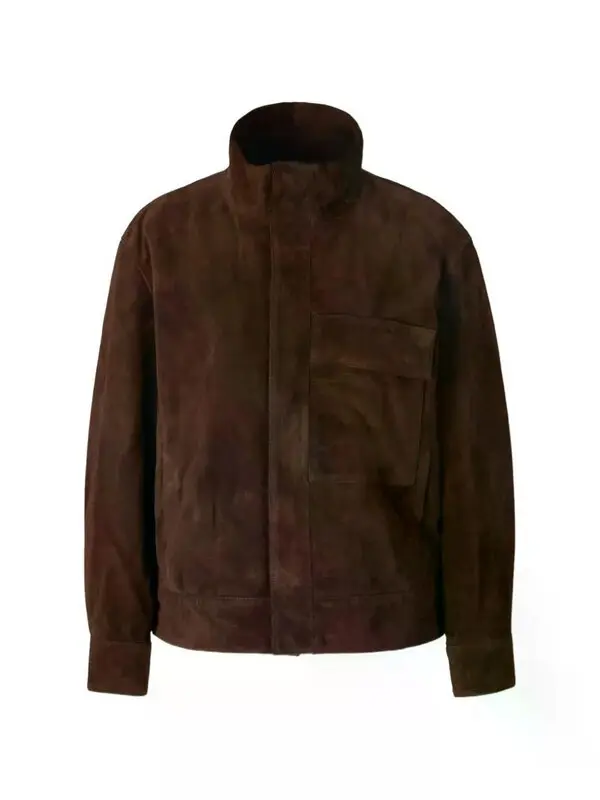 NILI LOTAN Cirque Suede Jacket - Brown