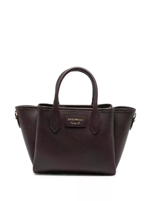 Emporio Armani Grained Leather Tote Bag - Red