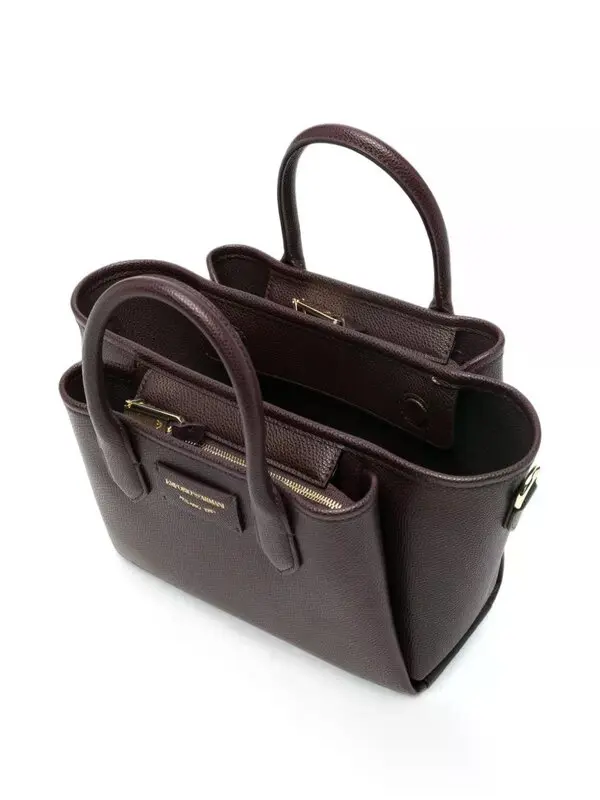 Emporio Armani Grained Leather Tote Bag