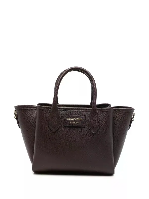 Emporio Armani Grained Leather Tote Bag - Red