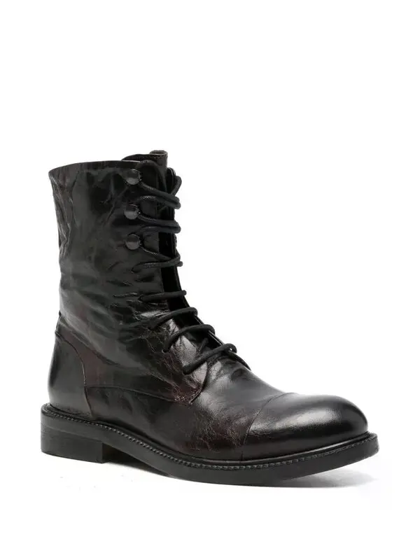 LEQARANT Lace-up Leather Ankle Boots