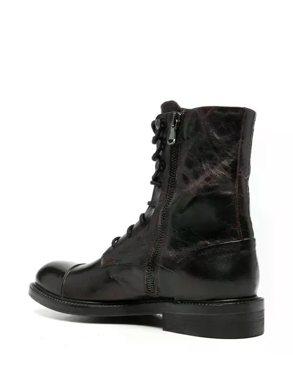 LEQARANT Lace-up Leather Ankle Boots