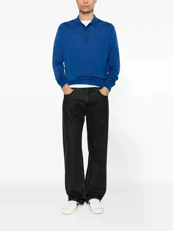 John Smedley Belper Long-sleeve Polo Sweater