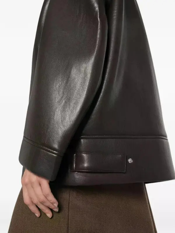 THE FRANKIE SHOP Shearling-collar Faux-leather Jacket
