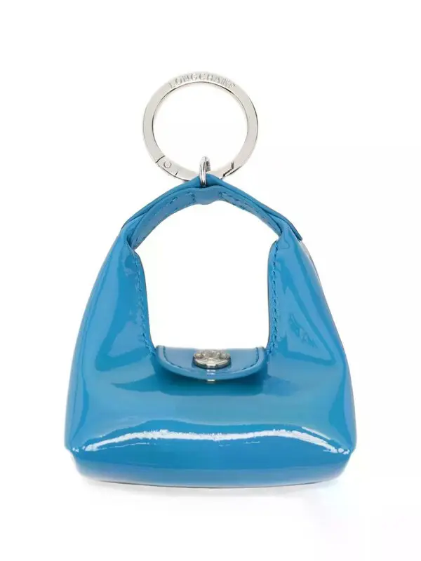 Longchamp Patent-leather Keyring - Blue