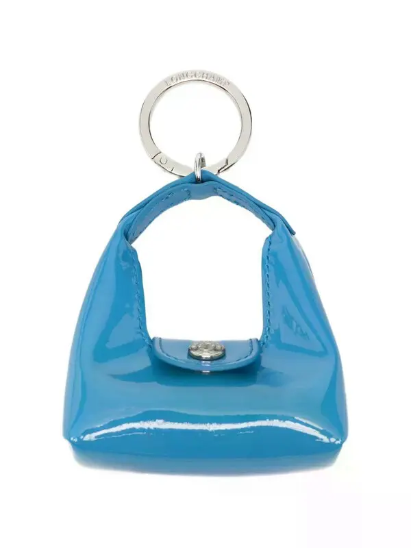 Longchamp Patent-leather Keyring - Blue