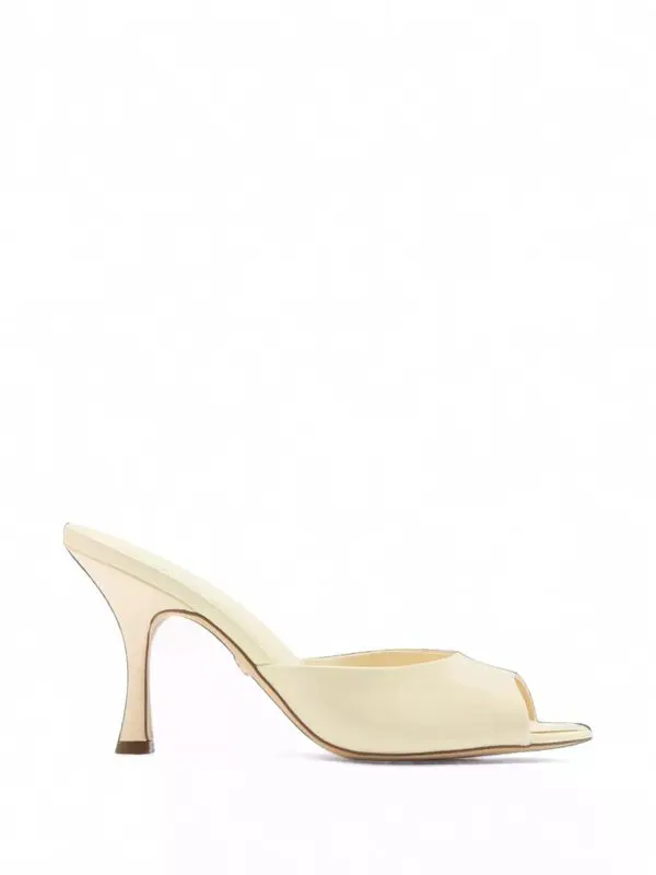 Sam Edelman Patent Leather Peep-toe Mules - Neutrals