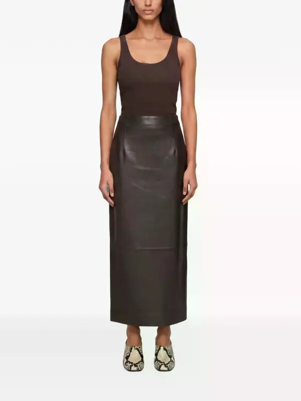 Loulou De Saison Leather Maxi Skirt - Brown