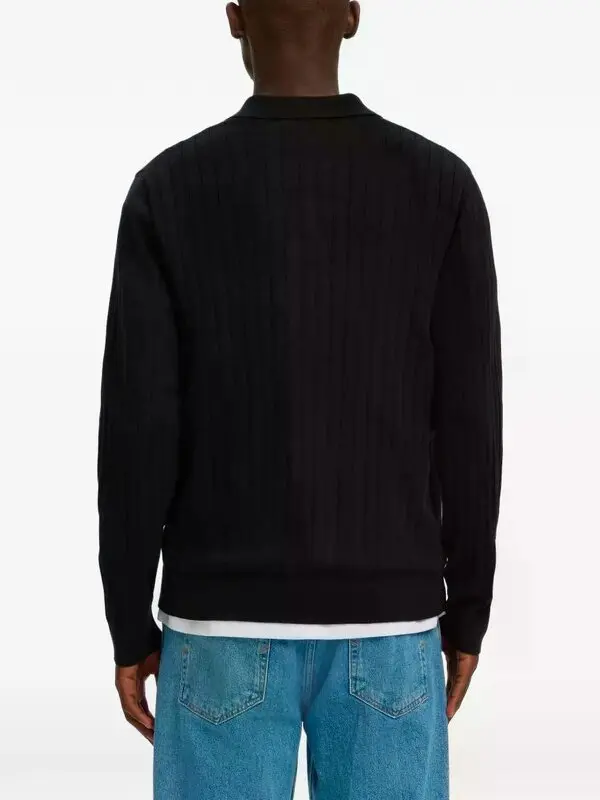 SELECTED Ribbed-knit Polo Sweater