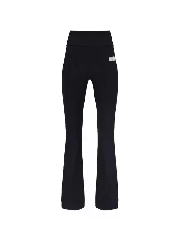 EA7 Ribbed Flared Track Pants - Black