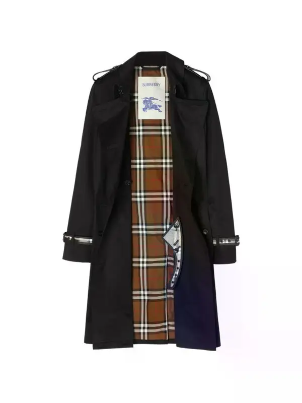 Burberry Mid-length Gabardine Kensington Trench Coat - Black