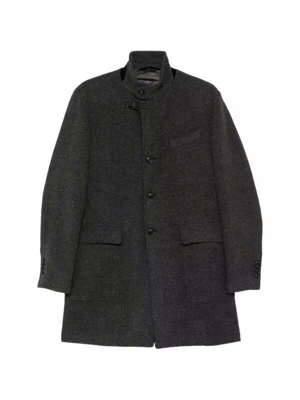 FAY Herringbone Weave Hook-fastening Coat