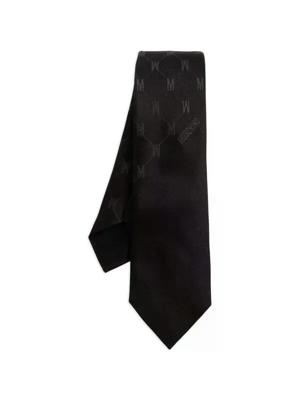 Moschino Jacquard Silk Tie - Black