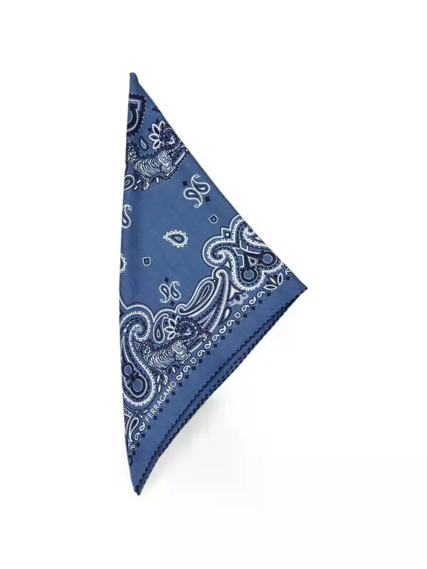 FERRAGAMO Arabesque Print Triangle Scarf