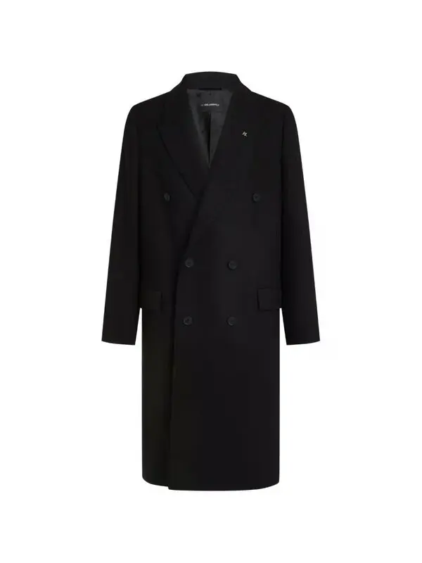 Karl Lagerfeld Wool-blend Long Coat - Black