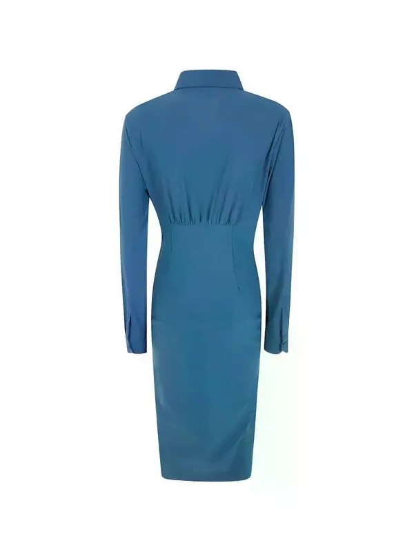 Chiara Boni La Petite Robe Gathered Long-sleeved Midi Dress - Green