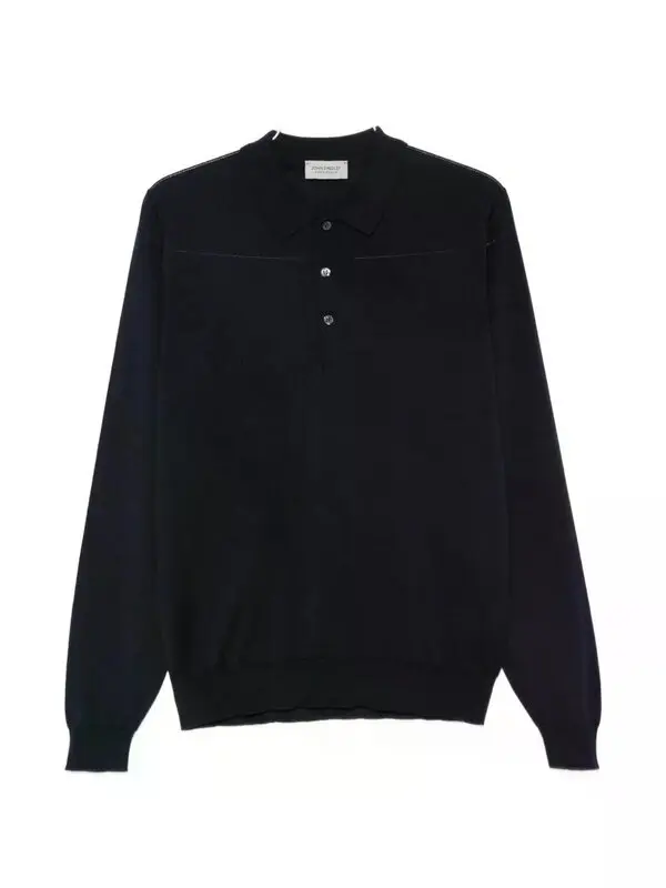John Smedley Belpert Long-sleeve Polo Sweater - Blue
