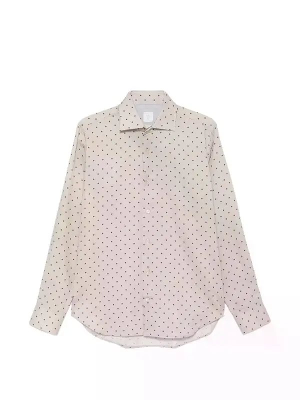 Eleventy Polka-dot Cotton Shirt - Neutrals