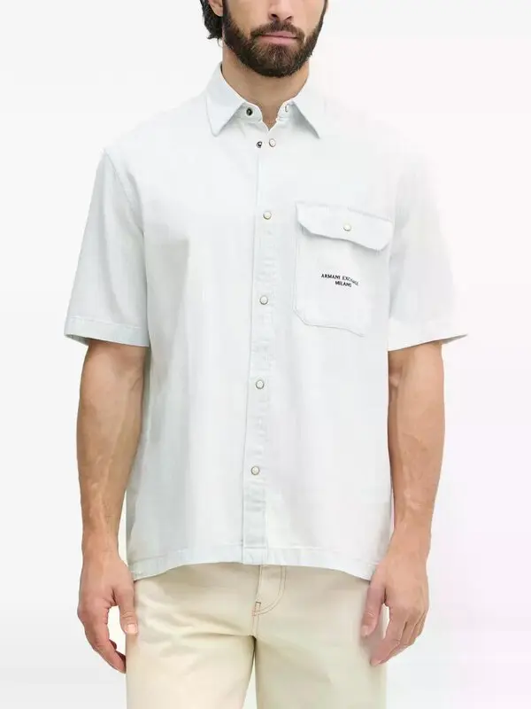 Armani Exchange Pinstripe-pattern Short-sleeve Shirt