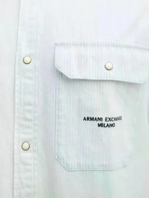 Armani Exchange Pinstripe-pattern Short-sleeve Shirt