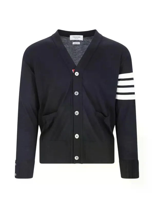 Thom Browne 4-bar V-neck Cardigan - Blue