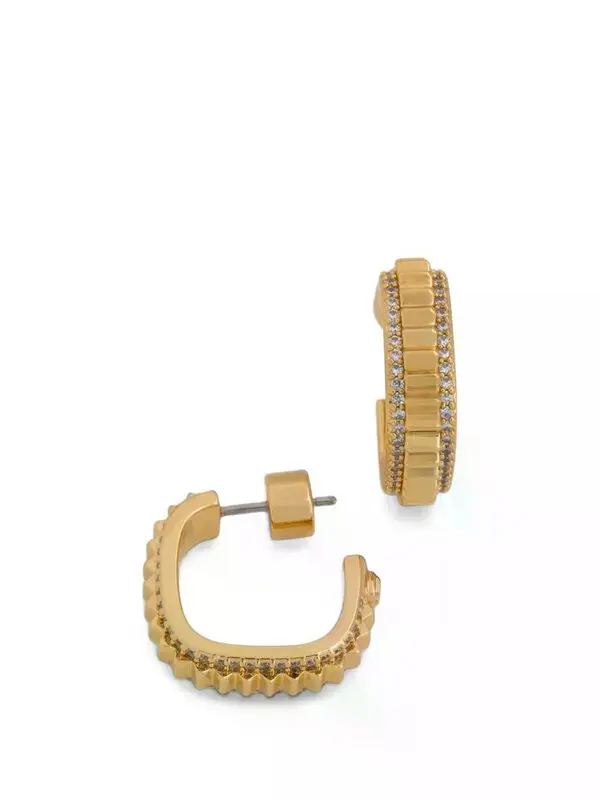 Michael Kors Crystal-embellished Fluted Hoop Earrings