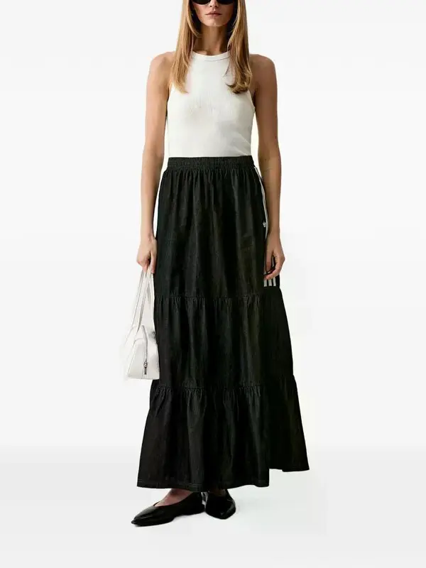 Adidas Tiered Maxi Skirt With Side Stripe Detail