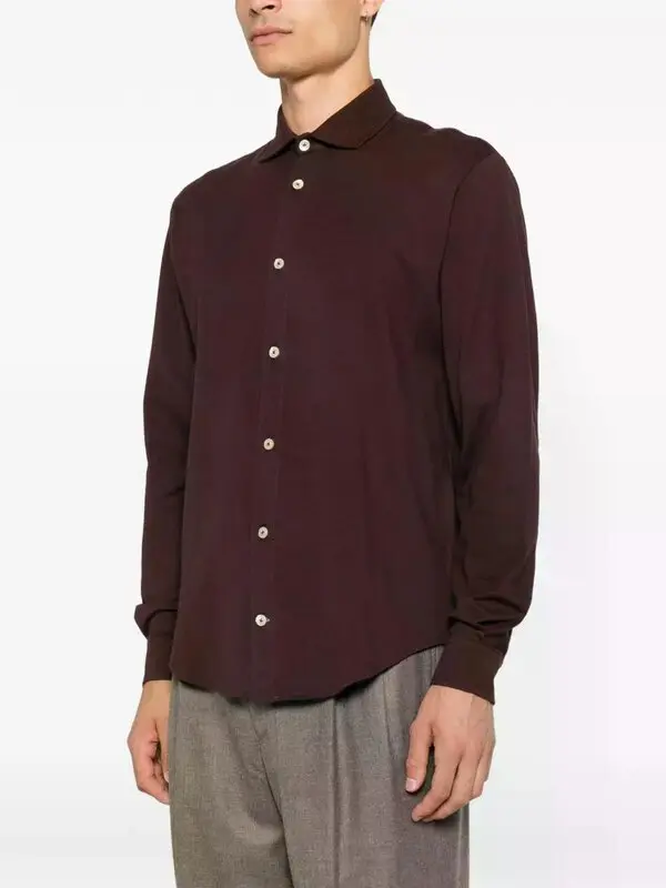 Eleventy Pique-knit Long-sleeve Shirt