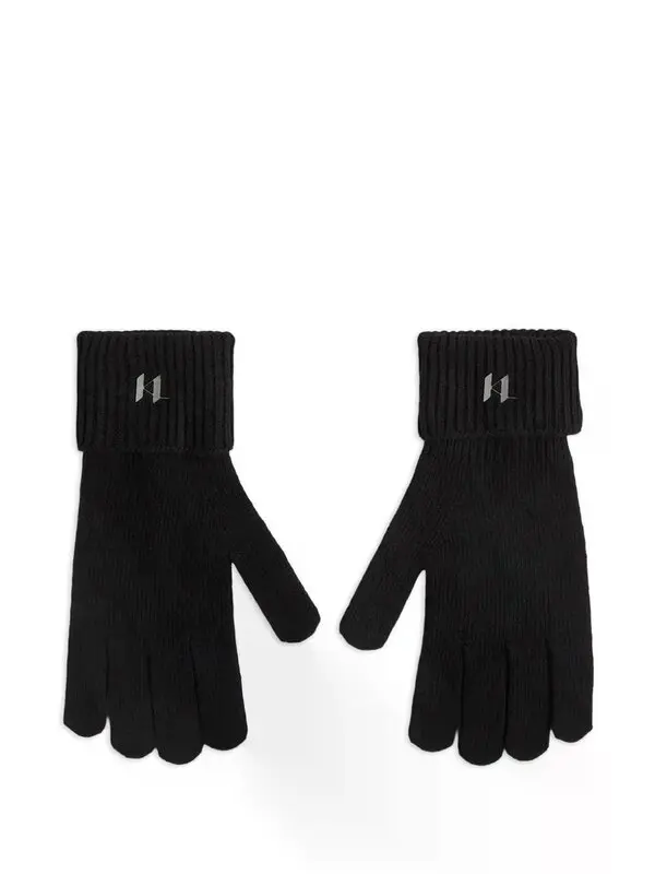 Karl Lagerfeld Logo-plaque Knit Gloves - Black