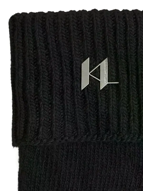 Karl Lagerfeld Logo-plaque Knit Gloves
