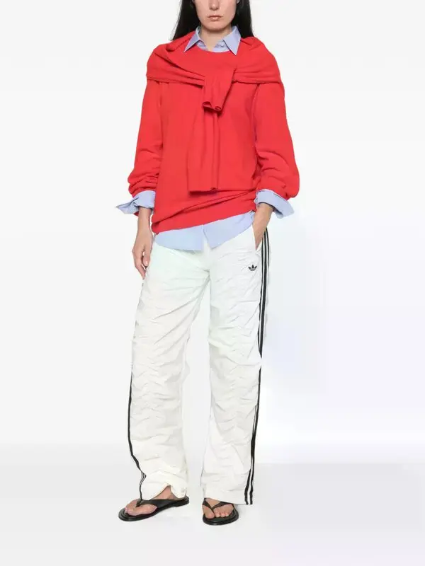 Adidas Sporty Tp Ruched Side-stripe Track Pants