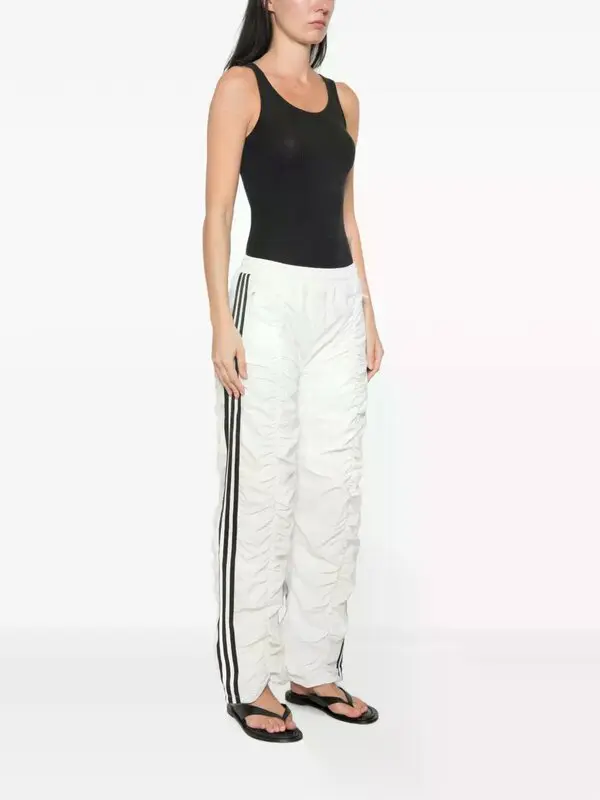 Adidas Sporty Tp Ruched Side-stripe Track Pants