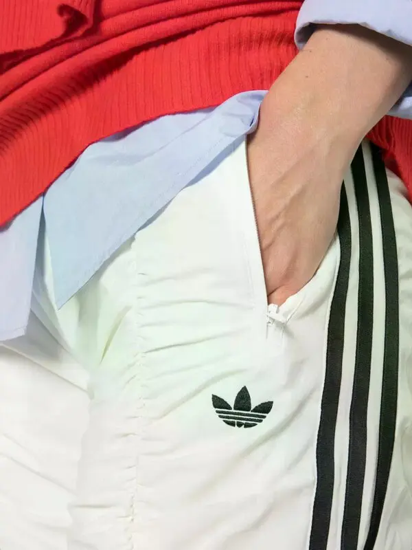 Adidas Sporty Tp Ruched Side-stripe Track Pants