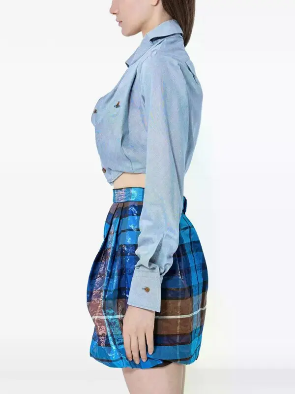 VIVIENNE WESTWOOD Asymmetrical Cropped Shirt - Blue