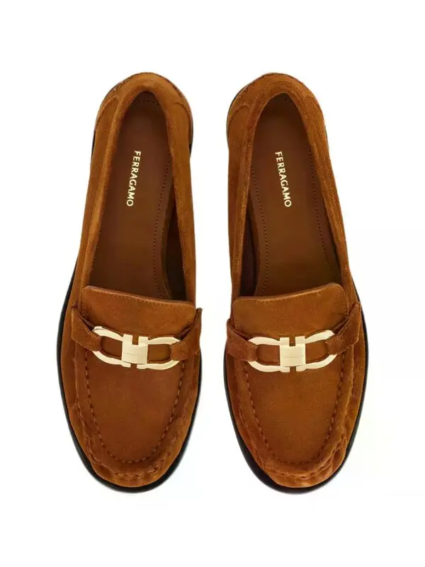 FERRAGAMO Gancini Ornament Moccasins - Brown