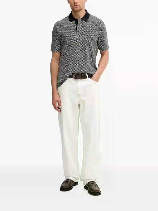 Armani Exchange Geometric-print Polo Shirt
