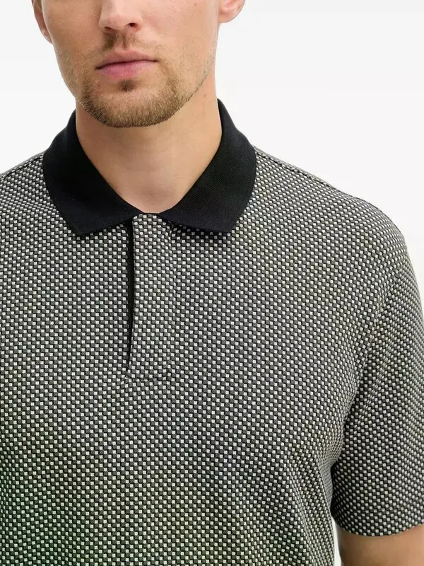 Armani Exchange Geometric-print Polo Shirt