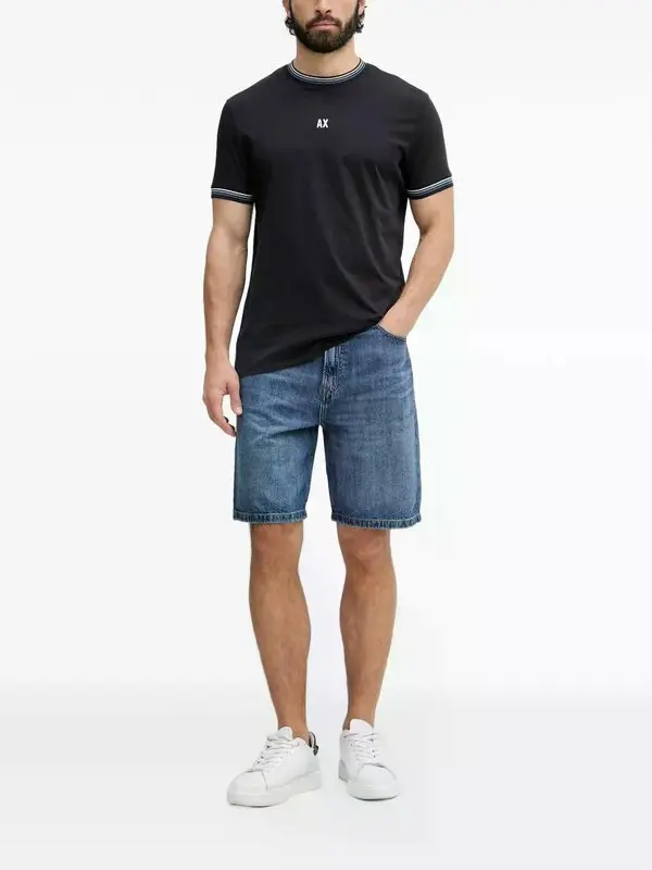 Armani Exchange Logo-detail Striped-trim T-shirt