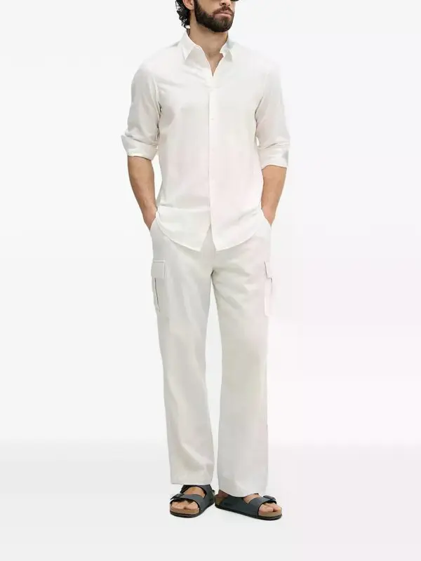 Armani Exchange Logo-embroidered Long-sleeve Shirt