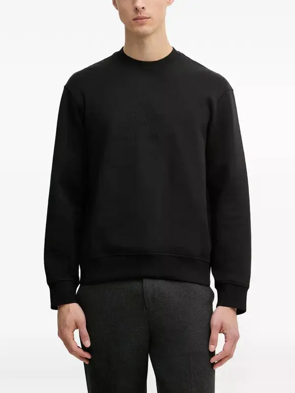 Armani Exchange Debossed Logo Crewneck Sweatshirt - Black