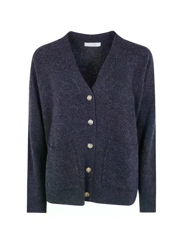 JCSOPHIE V-neck Patch-pocket Cardigan - Grey