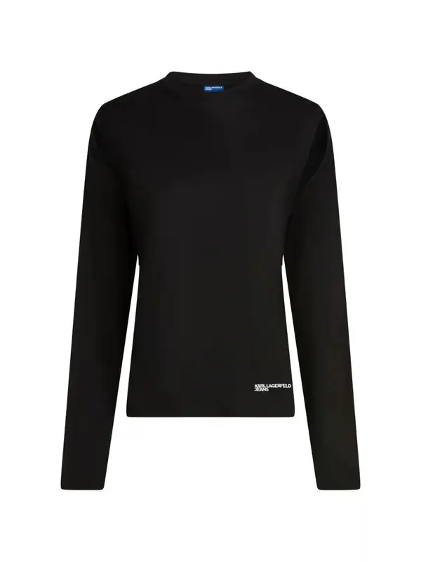 Karl Lagerfeld Cut-out Long-sleeve Top - Black