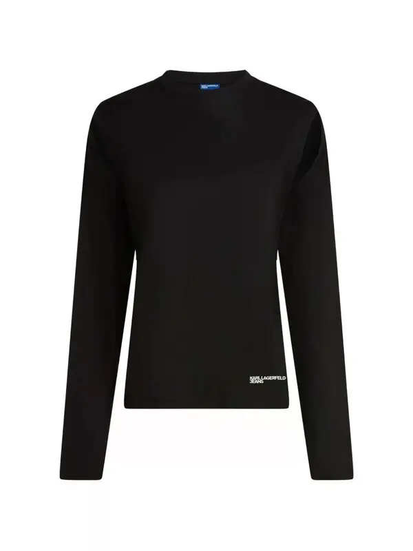 Karl Lagerfeld Cut-out Long-sleeve Top - Black