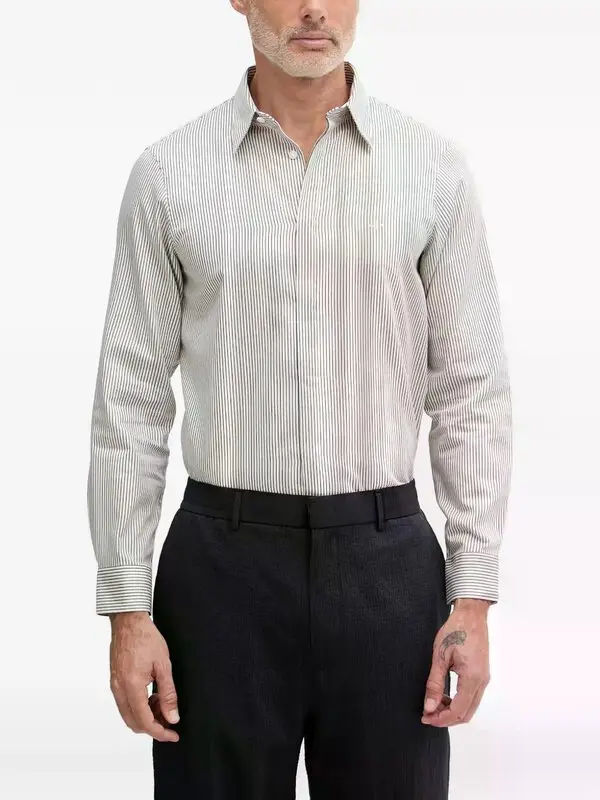 Armani Exchange Vertical-stripe Long-sleeve Shirt - White