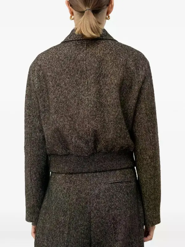 BOSS Bomber-style Jacket In Herringbone Fabric
